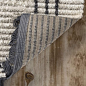 nuLOOM Tayah Soft Shag Moroccan Diamond Fringe Area Rug, 5' 3" x 7' 6", Beige