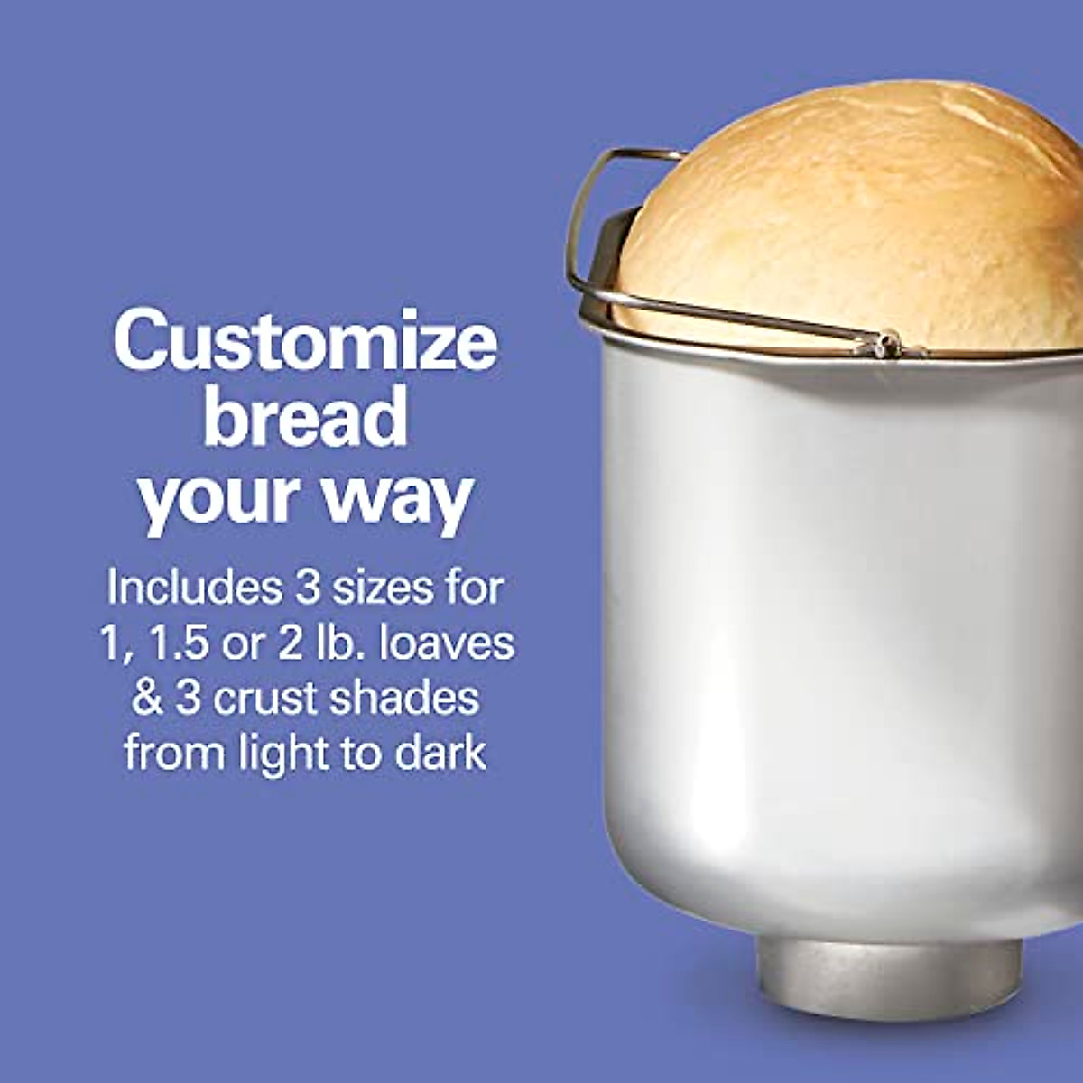 Hamilton Beach Bread Maker Machine, Digital, Programmable, 12 Settings + Gluten Free, Dishwasher Safe Pan + Kneading Paddle, 2 lb Capacity, Black (29982)