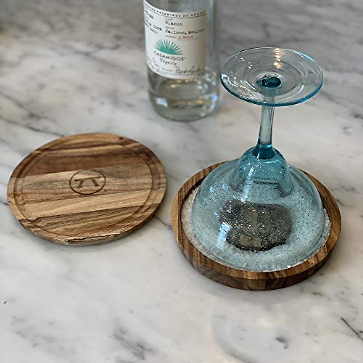 Outset Acacia Wood Cocktail Rimmer, 6.25" Diameter