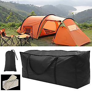 Txkrhwa Patio Cushion Storage Bag Outdoor Cushion Cover Patio Protective Bags Zippered with Handles Furniture Cover Waterproof Cover Storage Bag Black