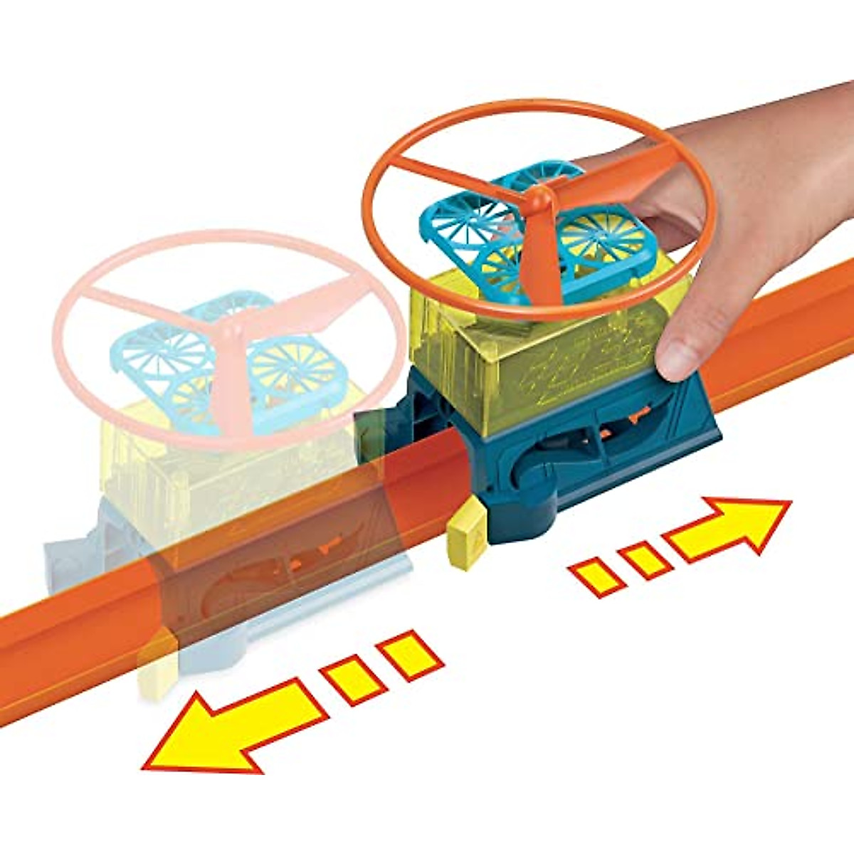 Hot Wheels Track Builder Playset Drone Lift-Off Pack, 6 Component Parts, Includes 1:64 Scale Toy Car