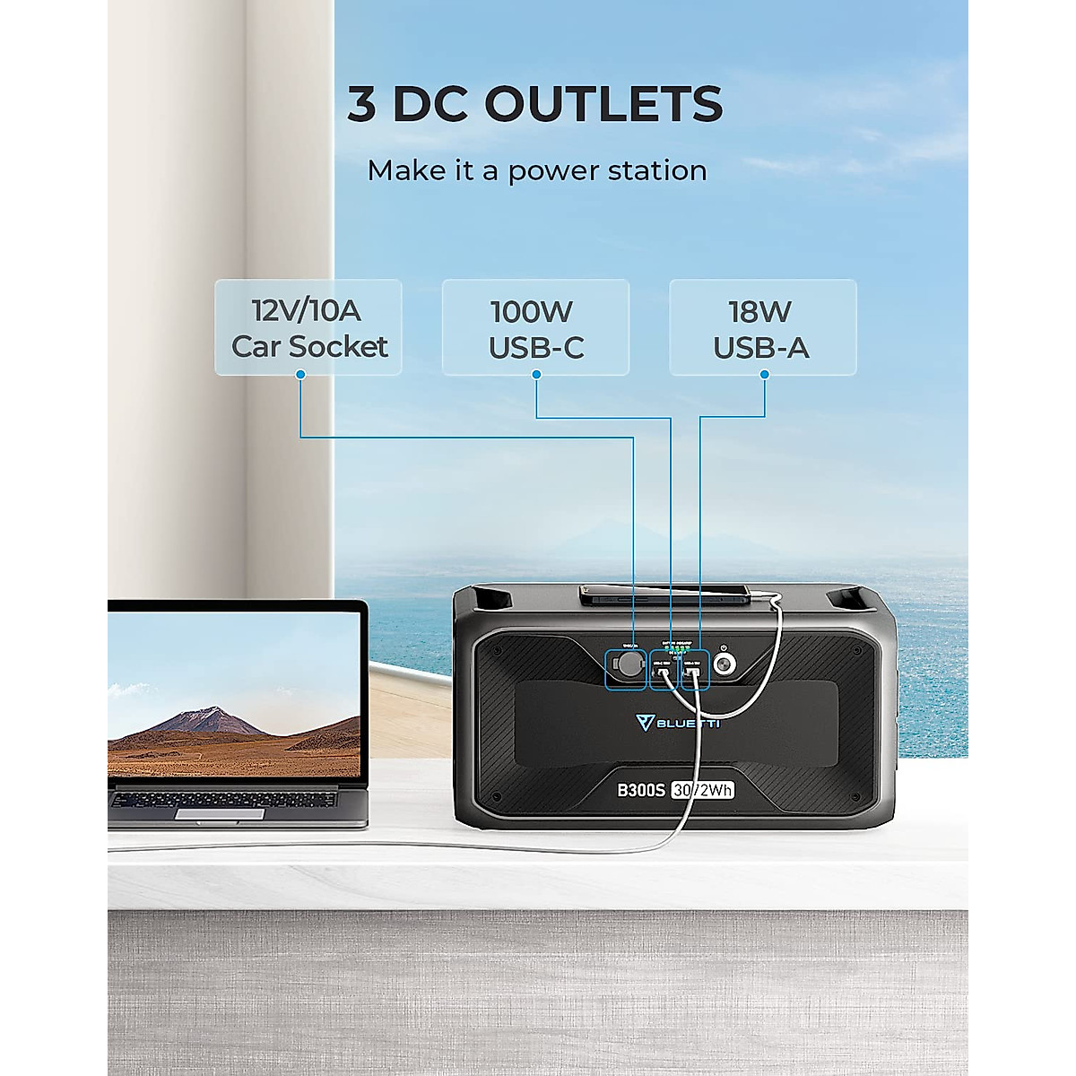 BLUETTI Expansion Battery B300S, 3072Wh LiFePO4 Battery Pack for Power Station AC500, DC Power Source w/Self-Heat Function, Extra Battery for Home Use, Emergency, Off-Grid Living