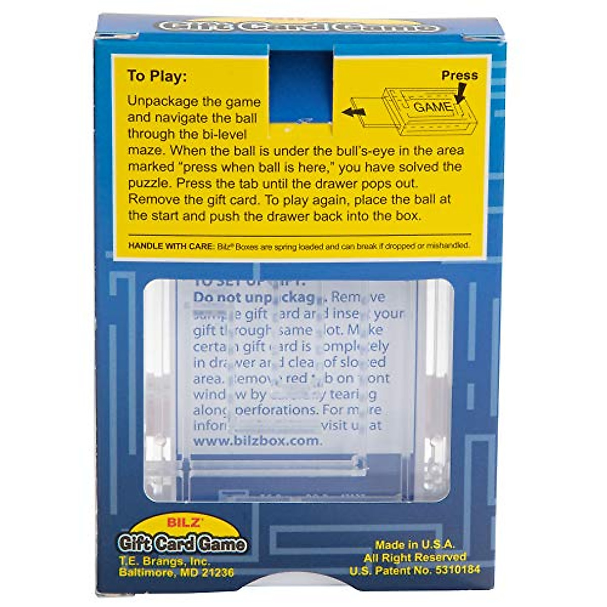 BILZ Money Puzzle - Brain Teasing Maze for Cash or Gift Cards - Perfect for Christmas - Great for Stocking Stuffers or Birthdays - Fun & Reusable