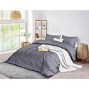 Utopia Bedding Duvet Cover Full Size Set - 1 Duvet Cover with 2 Pillow Shams - 3 Pieces Comforter Cover with Zipper Closure - Ultra Soft Brushed Microfiber, 80 X 90 Inches (Full, Grey)