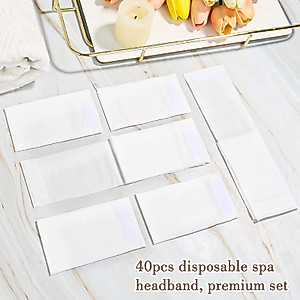 Sublaga 40 Pack Spa Headband for Women Disposable Skincare Headbands for Facials Esthetician Supplies Esthetician Headbands Stretch Headbands for Women's Hair (40pcs white)