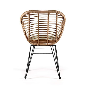 WestinTrends 3 Pc Set Furniture Wicker Rattan Patio Conversation Seating Chair with Cushions and Table for Indoor Outdoor, Balcony, Porch, Garden, Pool, Deck, Lounge, White