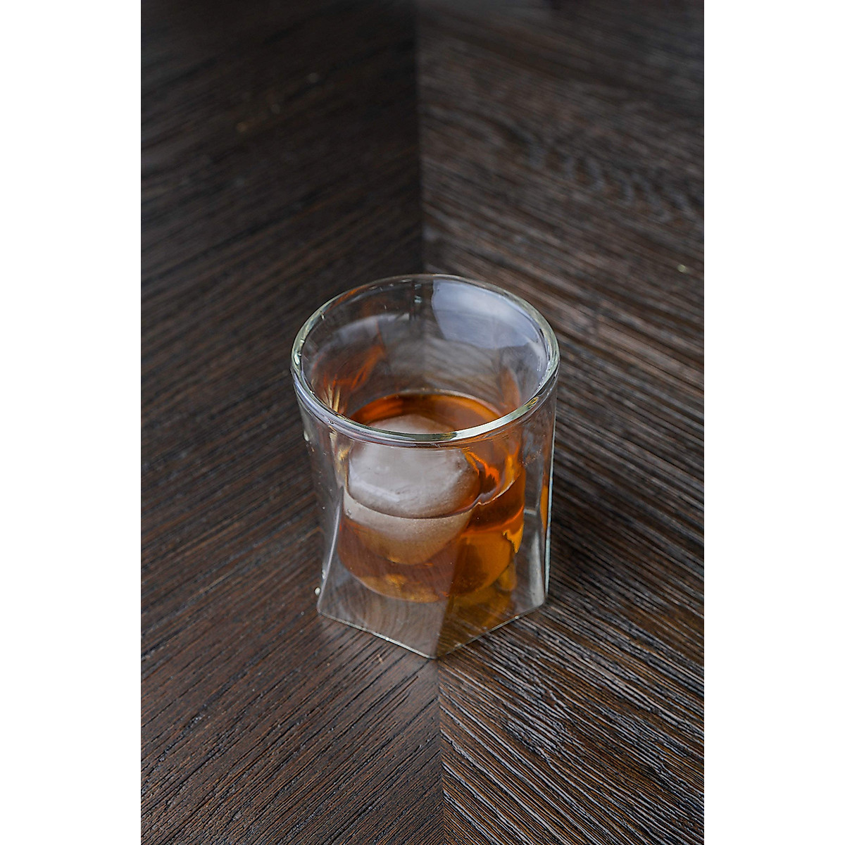 LEMONSODA Double Wall Whiskey Glasses - Insulated Clear Cup Design - Set of 4-300 ml - Premium Whiskey Glasses for Scotch, Single Malt, Whiskey, Bourbon, Rye - Old Fashioned Glass