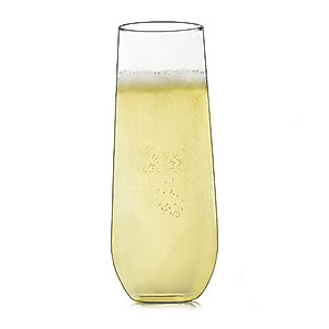 Libbey Stemless Champagne Flute Glasses, 8.5-ounce, Set of 12