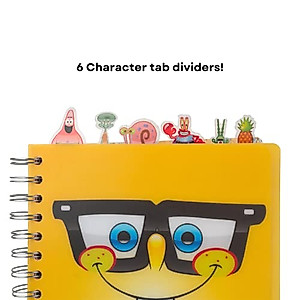 Innovative Designs Nickelodeon Spongebob Squarepants Tab Journal Notebook, Spiral Bound, 144 Lined Pages, 8 x 7 inches