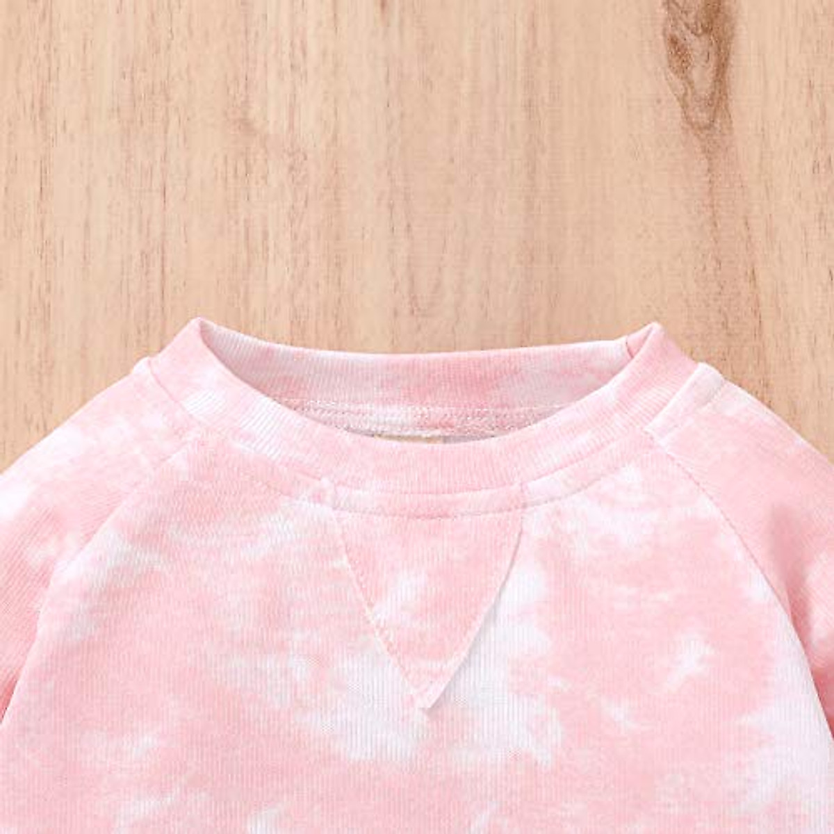 HAPPYMA Toddler Baby Girl Pants Sets Solid Color Long Sleeve Blouse Top + Pants Fall Outfits 2PCS Winter Newborn Clothes (Tie-dye: Pink, 18-24 Months)