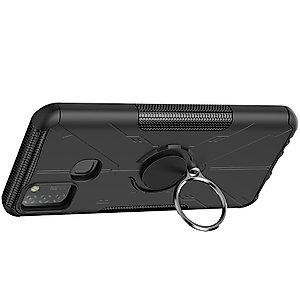 Kukoufey Case for Infinix Smart 5 Case Cover,360°Rotatable Kickstand Dual Layer Shockproof Case for Infinix Hot 10 Lite X657B / Smart 5 Case Black