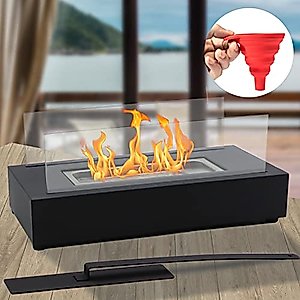 Tabletop Fire Pit, Portable Alcohol Fireplace Indoor Outdoor, Bio Ethanol Ventless Fire Pit, Mini Fireplace Bowl Clean Burning Real Flame for Patio Balcony