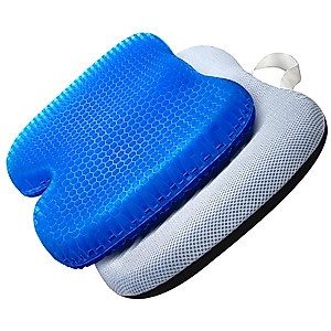 Full Gel Coccyx Seat Cushion Egg Gel Cushions Office Chair Cushion Car Seat Cushion for Back Sciatica Hip Tailbone Pain - Butt Pillow Chair Pad for Wheelchair Desk Pain Relief Long Trips Blue