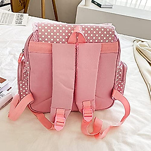 Cutemoria Girl's Kawaii Backpack Japanese Sweet Strawberry Embroidery School Backpack Casual Daypack Cute Lace Flap Backpacks, Pink, One Size