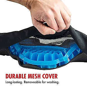 HEALTHMATE IN9115 Comfy Gel Coccyx Cushion Gel Seat Cushion for Long Sitting for Back, Sciatica and Tailbone Pain Relief, for Office Chair, Car, Wheelchair, Long Trips