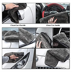 Atlas Connect 1200 GSM Ultra Thick Microfiber Towels for Cars, Soft Car Drying Towel for Washing, Polishing and Auto Detailing 16'' x 16'' (3 Pack)