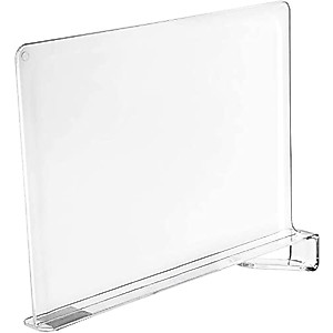 Hmdivor Clear Acrylic Shelf Dividers, Closets Shelf and Closet Separator for Organization in Bedroom, Kitchen and Office Shelves (6 Pack)