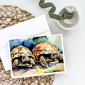 Caroline's Treasures DAC2994GCA7P Turtles Tortoises Greeting Cards Pack of 8 Blank Cards with Envelopes Whimsical A7 Size 5x7 Blank Note Cards
