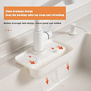 EastVita Kitchen Sink Storage Rack,Faucet Splash-Proof Draining Rack,Non-Slip Sink Water Collection Pad Kitchen Rag Sponge Wipe Sink Tray Holder Drain Basket for Various Countertops Dark Green