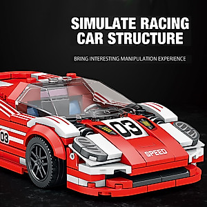 MISINI 680 Speed Racing Car Building Blocks Set, MOC Sports Car Building Kit, Cool Toy for Kids，Boys, and Girls Ages 6+, Gifts Building Blocks Set Car(355 Pcs)