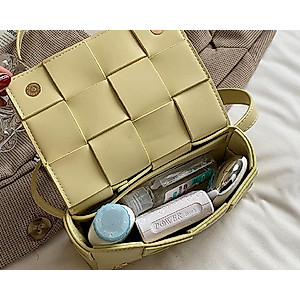 Leiona Women's Woven Shoulder Bag Fashion Messenger Bag Small Square Bag Solid Color Shoulder Bag