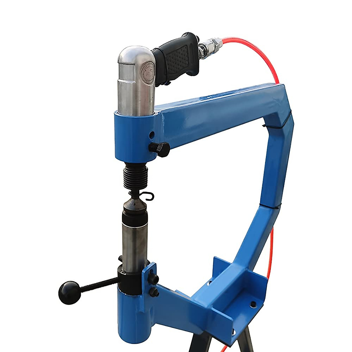 TOOL1SHOoo 4" Throat Pneumatic Planishing Hammer with Cast Iron Stand & Pedal, Pneumatic Planishing Hammer 4" Throat Airpress Tool w/Steel Stand, Anvil 1/2/3"