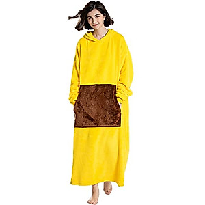 Panda Wearable Blanket Unisex Adult Blanket Hoodie Oversized Sweatshirt Animal with Sleeves Pocket Hood Pajama Party