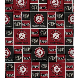 Cotton University of Alabama Crimson Tide College Team Sports Cotton Fabric Print By the Yard