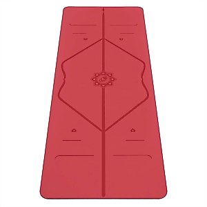 Liforme Special Yoga Mat - Patented Alignment System, Warrior-like Grip, Non-slip, Eco-friendly, sweat-resistant, Long, Wide and Thick, 4.2mm thick mat for comfort (Red)
