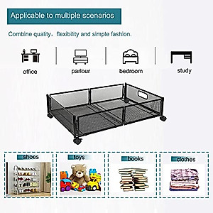 Coficina Under Bed Storage with Wheels,Rolling Under Bed Storage Containers,Under Bed Shoe Storage, Underbed Storage Drawers, Underbed Storage Basket for Clothes, Blankets,Shoes,Sweater (2 Pieces)