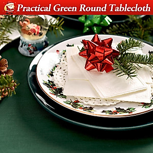 6 Pack 60 Inch Round Tablecloth Suitable for 20-48 Inch Round Tables Reusable Water Resistant Spill Proof Washable Table Covers for Christmas Banquets Buffet Wedding Party (White)