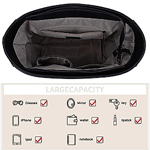 HKCLUF Crossbody Bags for Women Vegan Leather Boho Bucket Bag With 2PCS Replacement Leopard Guitar Strap Crossbody Purse and Handbags(Black)