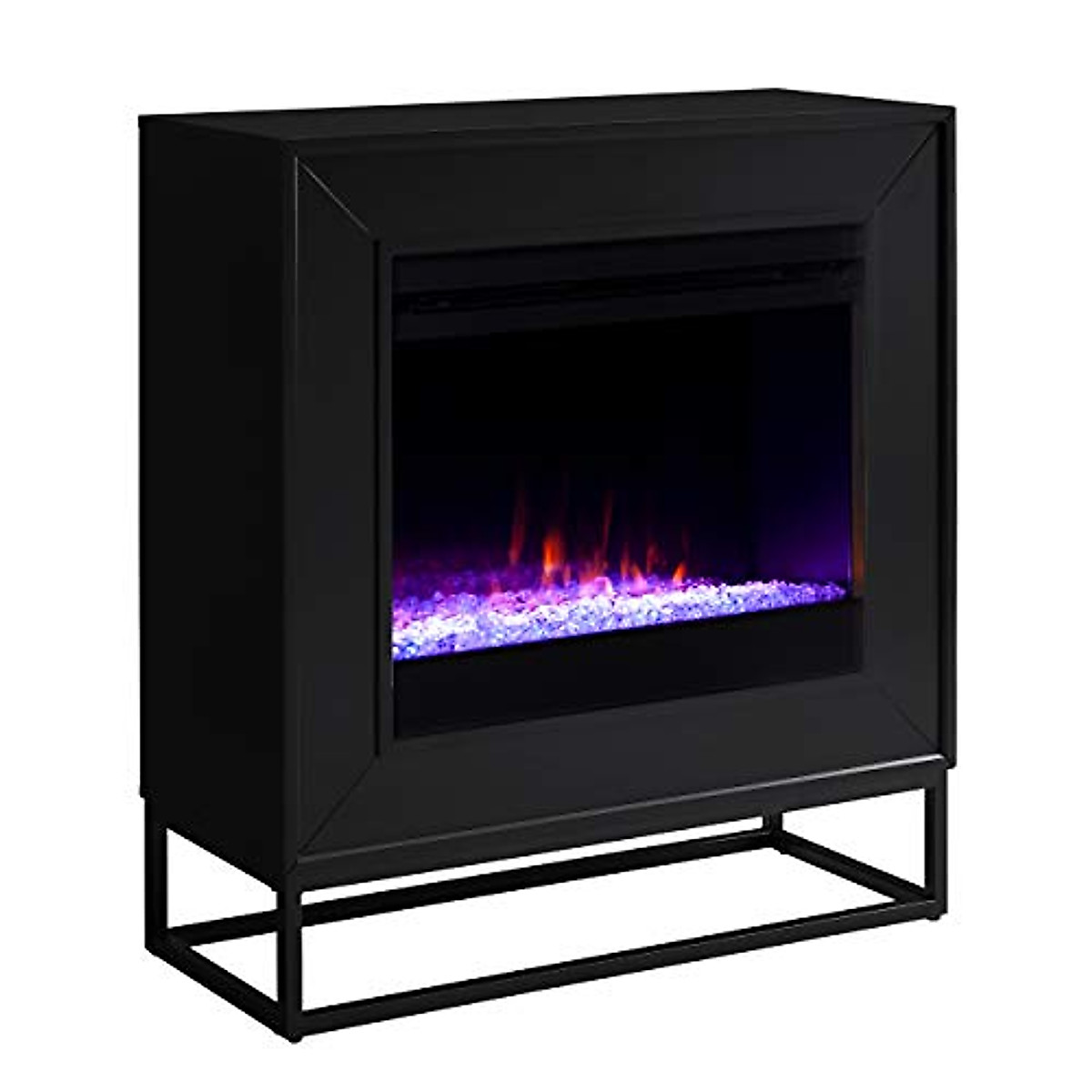 SEI Furniture Frescan Color Changing Electric Fireplace, Black