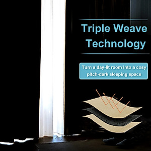 RYB HOME White Curtains & Drapes - Heavy Duty Room Darkening Grommet Curtains Vertical Blinds Room Divider Curtain for Bedroom Backdrop Parlor Living Room, W 100 x L 108, Biscotti Beige