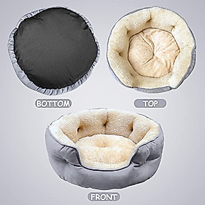 JOJHDR Pet Bed for Dog and Kitten, Soft and Durable Round Puppy Bed with Removable Cushion and Waterproof Oxford Bottom 28 Inch