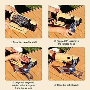 Camidy Foldable Cassette Gas Stove Portable Burner Outdoor Camping Stove Outdoor Gas Stove with Storage Bag for Picnic/Hiking/Travel