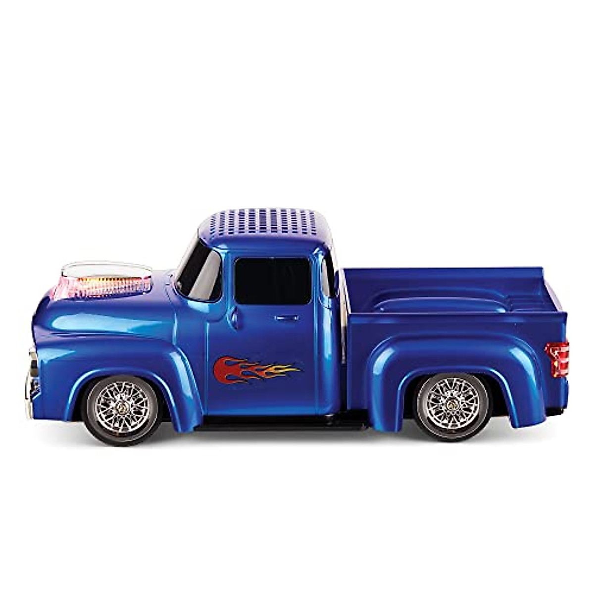QFX Bluetooth 1956 Pickup Truck Replica Speaker, 3-inch Speakers, Hands Free Link, Built-in Microphone, FM Radio and LED Party Lights, Blue - BT-1956 BL