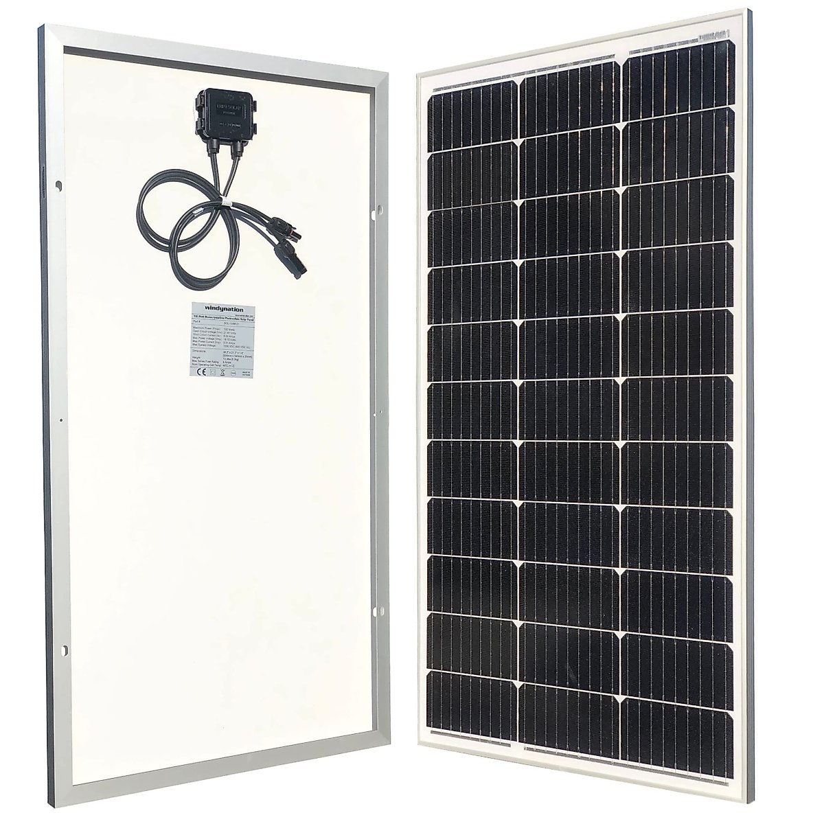 WindyNation 200 Watt Monocrystalline Solar Panel Off-Grid Kit with LCD PWM Charge Controller + Solar Cable + Connectors + Mounting Brackets