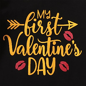 Happidoo Baby Girl Cute Festival Outfit Newborn Long Sleeves Flare Pants (Black, 0-3 Months)