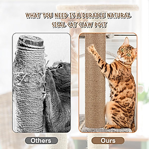 PETUOL 4 PCS M8 Cat Scratching Post Replacement, 15.7 x 3.1 Inches Cat Tree Replacement Post Jute Pole for Indoor Cats with M8 Screws, for Kitten Tree Tower Spare Cat Furniture Accessories