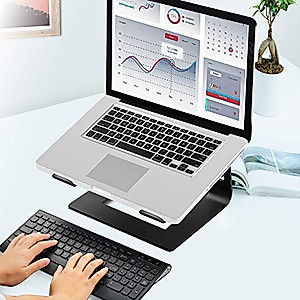 Orionstar Laptop Stand Portable Aluminum Laptop Riser Compatible with Apple Mac MacBook Air Pro 10 to 15.6 Inch Notebook Computer, Detachable Ergonomic Elevator Holder, Black