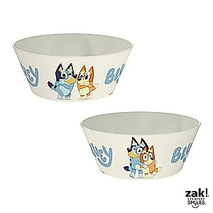 Zak Designs Bluey Kids Dinnerware Set 3 Pieces, Durable and Sustainable Melamine Bamboo Plate, Bowl, and Tumbler are Perfect For Dinner Time With Family (Bluey, Bingo, Bandit, Chilli)