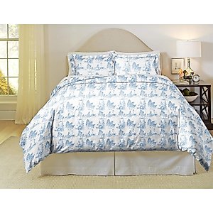Pointehaven 180 GSM Cotton Flannel Duvet Set - King/Cal King, Scenic Toile