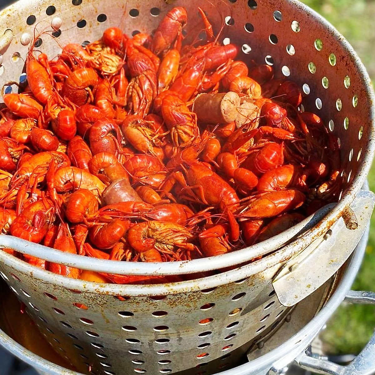 LoCo Cookers Deep Fryer Basket Pot Kit, Aluminum Circular Pots, 30 Qt, Silver
