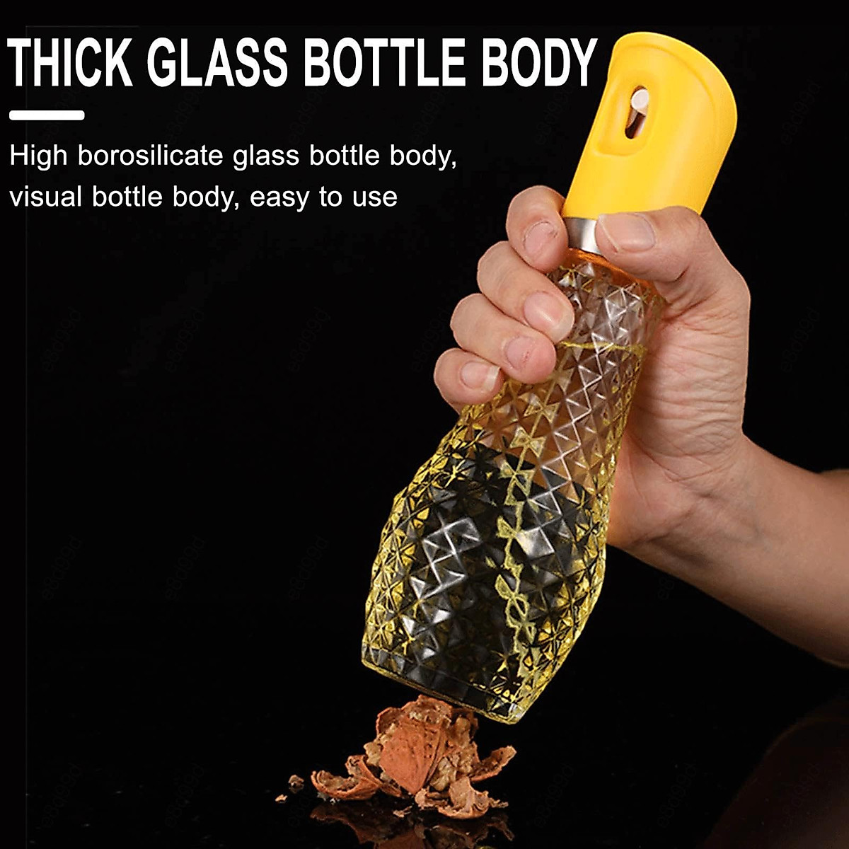 Olive Oil Mister Spray Bottle for Cooking | Cooking Oil Sprayer for Air Fryer, 260ml Glass Olive Oil Mister Cooking Spray Bottle for Baking, BBQ, Salad, Air Fryer, Roasting