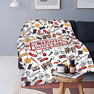 NEDOIAA Friends Blanket Flannel Throw Soft Lightweight Blankets for Men Women Boys Gifts Room Chair Bed Home Decor 50'x40', White, 50*40in
