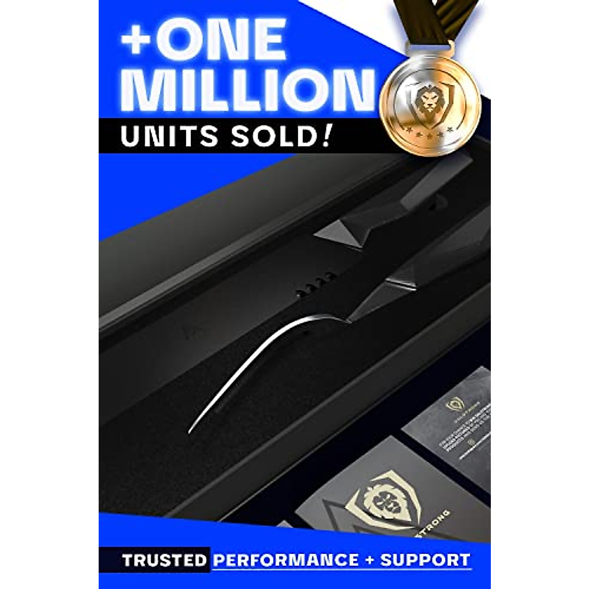 Dalstrong Carving Knife & Fork Set - 9" Blade - Shadow Black Series - Black Titanium Nitride Coated - High Carbon - 7CR17MOV-X Vacuum Treated Steel- Sheath - NSF Certified