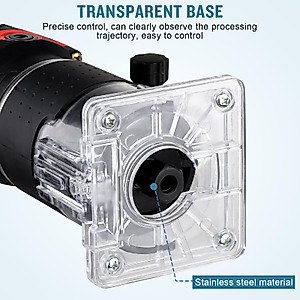 Router Tool, Hand Wood Router, 110V 800W Wood Routers for Woodworking, 30000R/MIN Compact Edge Trimmer, with 1/4" Tungsten Carbide Router Bits 15-Piece Set