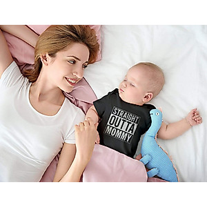 Tstars Straight Outta Mommy Newborn Girl Boy Outfits New Mom Gifts Funny Baby Bodysuit Newborn Black