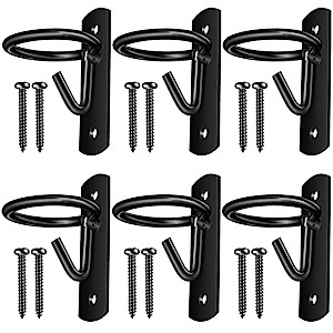 Dunzy 6 Pcs Bucket Hooks for Horses Equestrian Bucket Hook Metal Water Bucket Hangers Horse Stalls Feed Bucket Barn Farmhouse Supplies (Black)
